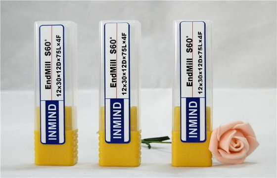 High Feed Tungsten Carbide End Mill , Flat Square Endmill For Pcb Router