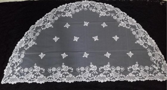 White Noble Spanish style veil mantilla Catholic church chapel scarf lace Veil