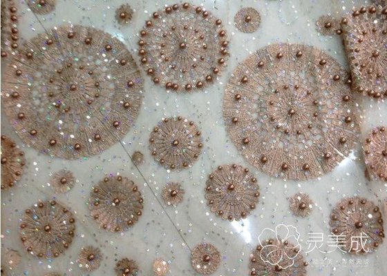 Embroidery Beading Lace Fabric Quality African Bead Lace Fabric