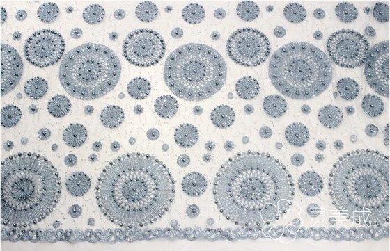 Embroidery Beading Lace Fabric Quality African Bead Lace Fabric