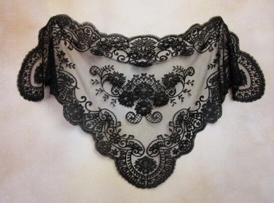 Embroidery Spanish Lace Mantilla,Catholic Church Lace Veil Mantillas