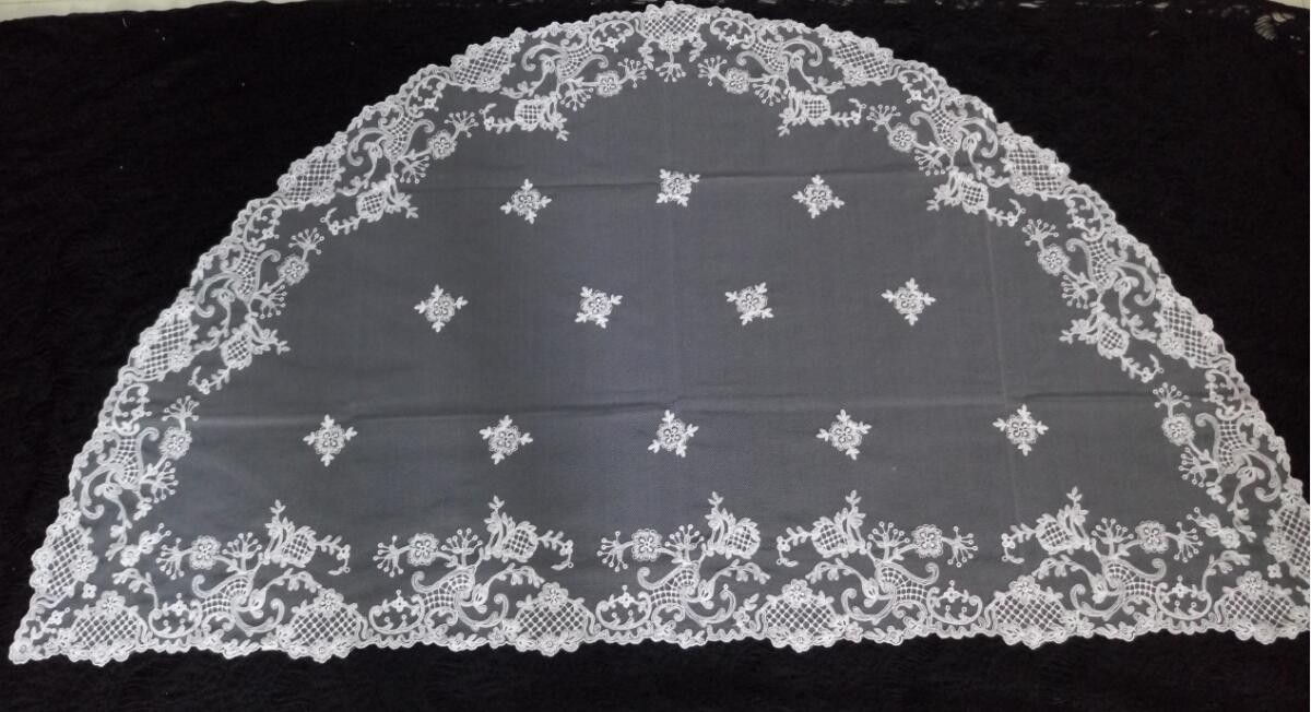 White Noble Spanish style veil mantilla Catholic church chapel scarf lace Veil