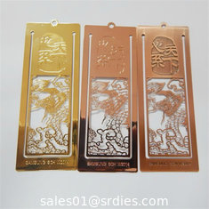China Hollow chemically etched bookmarks, slim slender brass photo-etched page marker bookmarks, supplier