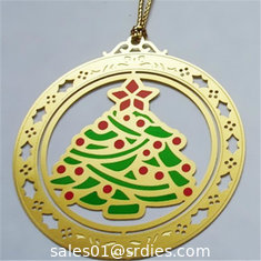 China Christmas gift chemically etched bookmarks, X'mas tree photo etched page marker bookmarks, supplier