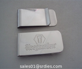 China Custom stainless steel money clip, photo etched logo,50mm*25mm*0.8mm,20g,metal money clips supplier
