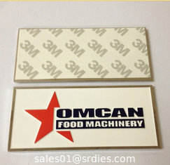 China Metal corporate logo sign emblem plate, custom corporate trade mark plaque with 3M sticker supplier