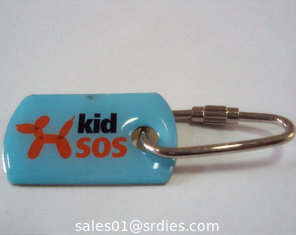 China custom Kid SOS tag holder chain, zinc alloy, MOQ 300pcs, metal kid's SOS tag ring holder, supplier