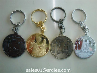 China Metal coin holder key chains, vintage coin key tag key chains, zinc alloy, electroplating, supplier