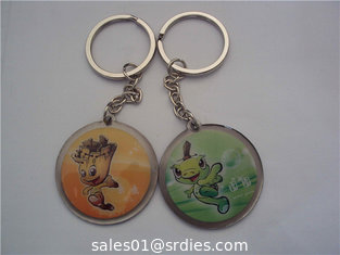 China Epoxy resin dome key chain, China metal key chain manufacturer for poly resin key rings, supplier
