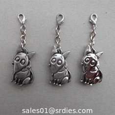 China Metal charm pendant to key chain, scarring dog key fob to keychain, zinc alloy, MOQ500pcs supplier