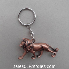 China Zinc alloy standing lion key charm pendant to key chain, 3D lion key fob to key ring, supplier