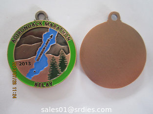 China Metal sports medal souvenirs, metal painted Marathon relay race medallions, zinc alloy, supplier