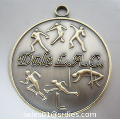 China Metal blank athletics events souvenir medallion, antique brass plated athletics medals, supplier