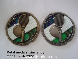 China Hollow tennis ball medal with epoxy resin filled, alloy hollow sports medallion selection, supplier
