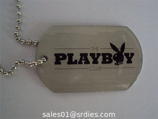 China Well branded logo epoxy metal dog tags, epoxy aluminium dog tags with chain, MOQ300pcs, supplier