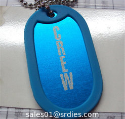 China Branding promotion giveaways dog tag, Aluminium dog tag with rubber frame, China factory, supplier