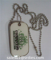 China Epoxy dome brand logo metal dog tags, zinc alloy, silver plated, designer epoxy dog tags, supplier