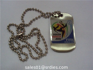 China Epoxy dome commemorative event giveaway dog tags with chain, zinc alloy, silver plated, supplier