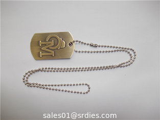 China Holiday gift novelty metal dog tags, vintage antique brass plated dog tag with chain, supplier