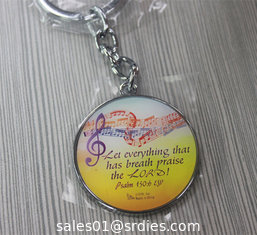 China Epoxy dome metal key ring, poly epoxy dome key chain,ready mold, 38*38*2mm, 22g,zinc alloy supplier