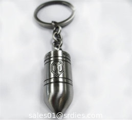 China Metal bullet key fob,zinc alloy 3D bullet key ring, antique nickel plated, MOQ300pcs, supplier