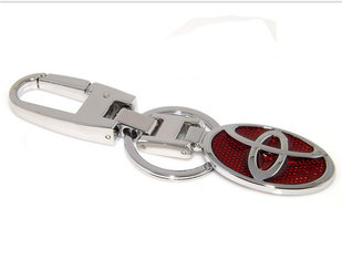 China Graded Metal TOYOTA car logo key holder, epoxy Toyota auto logo brand key chains,11x2.5cm, supplier
