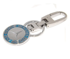 China Finest Metal Benz car logo key chain, epoxy Benz auto brand logo key rings, 10 x 4cm,45g, supplier