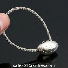China Twist stainless steel wire cable loop key ring, stainless steel wire rope key loop for men supplier