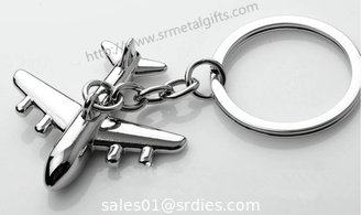 China Metal aircraft model charm key ring, metal airplane pendant FOB keychain,China metal gifts supplier