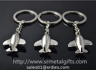 China Metal aviation plane model drop charm key chains, cheap metal air plane fob to keychains, supplier