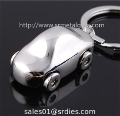 China Cheap metal car drop pendant keychains, small quantity wholesale car charm fob key rings, supplier
