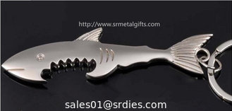 China Metal fish shape can opener keychains, cheap price shark can bottle openers small quantity supplier