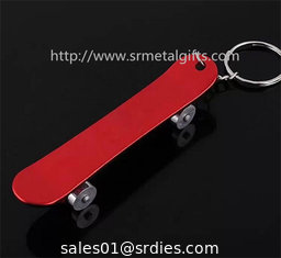 China Metal ski board model pendant keychains, cheap ski board drop charm fob key rings in bulk, supplier