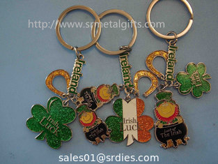 China Wholesale custom enamel glittering drop charms keychain, epoxy glitter pendants key chain, supplier