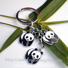 China Good value exquisite metal drop charm pendants key chain, painted panda drop ornaments, supplier