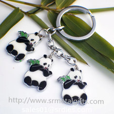 China Metal drop ornaments keychain, painted panda drop pendants key chain, zinc alloy, painted, supplier