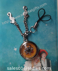 China Metal drop pendant compass key chain, China factory alloy charm pendant compass key rings, supplier