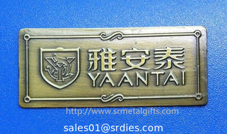 China Specialist in antique brass emblem plates sign plaques,zinc alloy,China metal gift factory supplier