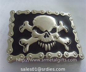 China Metal skull and skeleton belt buckle for 40mm men belt, zinc alloy, enamel poly painting, supplier
