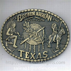 China Vintage American Indians design metal belt buckle,old time antique brass metal belt buckle supplier