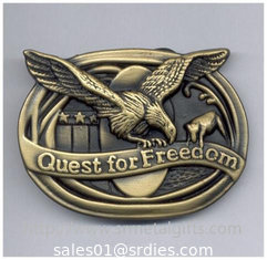 China Retro classic antique brass American eagle emblem belt buckle for men belt, zinc alloy. supplier