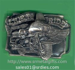 China Retro vintage antique silver motorcycle design metal belt buckle for 38mm men belt supplier