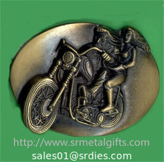 China Vintage retro metal antique brass motorcycle design belt buckle for men belt 38-42mm, supplier