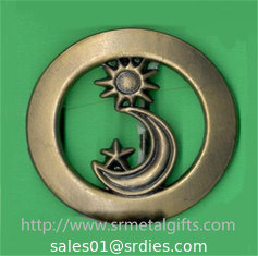 China Antique brass hollow sun moon star design belt buckle for men belt, supplier