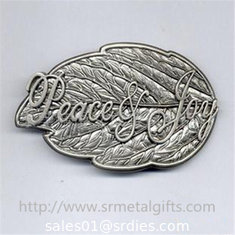 China Custom antique pewter leaf shape metal belt buckles, vintage style, China factory, supplier