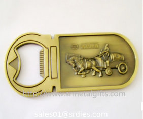 China Antique brass embossed design metal bottle opener, zinc alloy, China factory, supplier