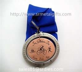 China Metal run race medal with ribbon, ribbon sports race medallions, zinc alloy, supplier