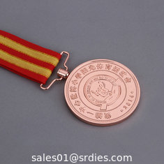 China Bronze plated metal sports medals with ribbon, bronze metal awards medals and medallions, supplier