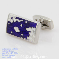 China Premium soft enamel cufflinks, quality 1" cuff links for business gift set, in stock, supplier