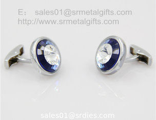 China Precious Czech stone cufflinks for men's wear, vintage cufflink with crystal stone inlay, supplier